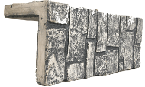 Coin en mur de pierre gris pâle | Plastruction